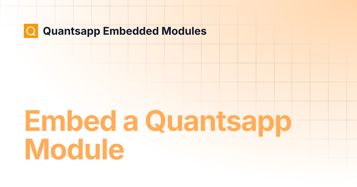 Embed a Quantsapp Module | Quantsapp Embedded Modules