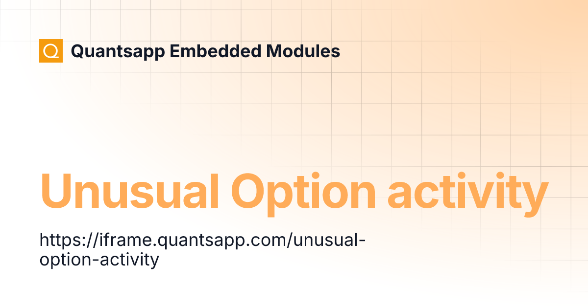 Unusual Option activity | Quantsapp Embedded Modules
