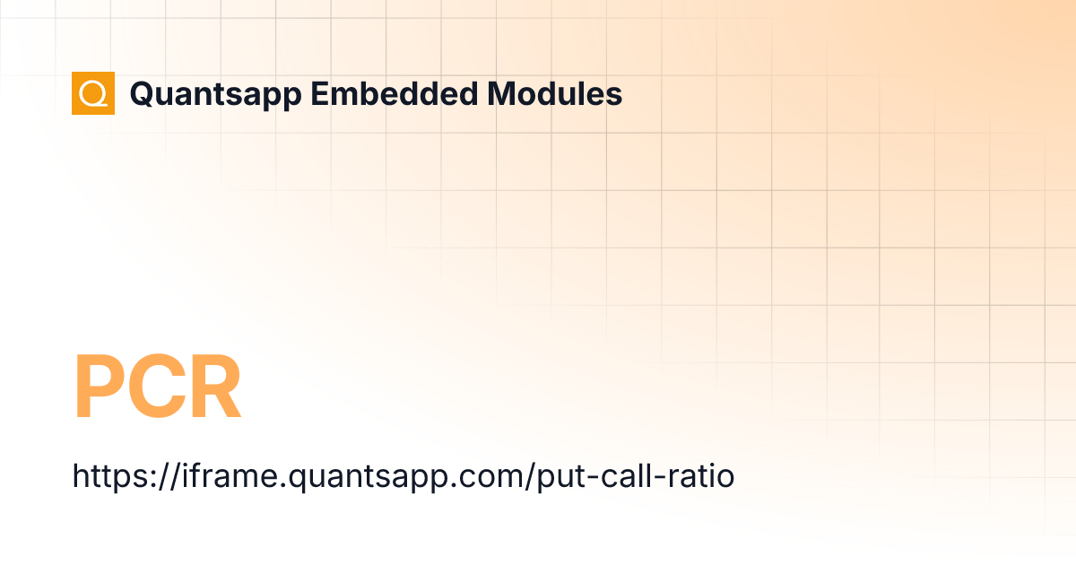 PCR | Quantsapp Embedded Modules