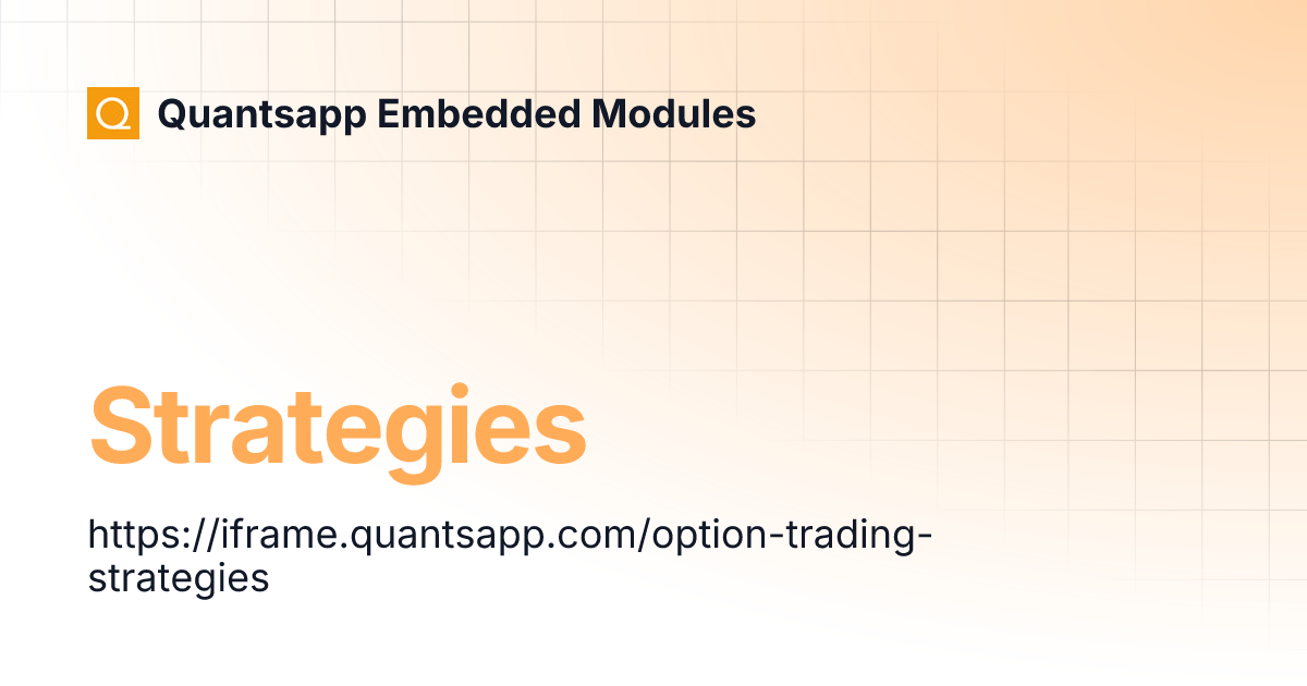 Strategies | Quantsapp Embedded Modules