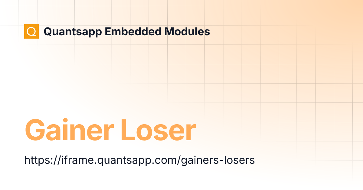 Gainer Loser | Quantsapp Embedded Modules